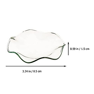 Cabilock 2pcs Wax Warmer Replacement Dish Oil Warmer Dish Flower Shaped Wax Melt Warmer Liners Glass Dish Candle Bowl Plate Oil Tray for Scented Wax Aroma Lamp Electric Lamps