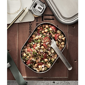 BLACK + BLUM | Leak-Proof Oven Safe Plastic Free Meal Prep Lunch Food Container, Olive, 600ml / 20fl, Stainless Steel & Silicone