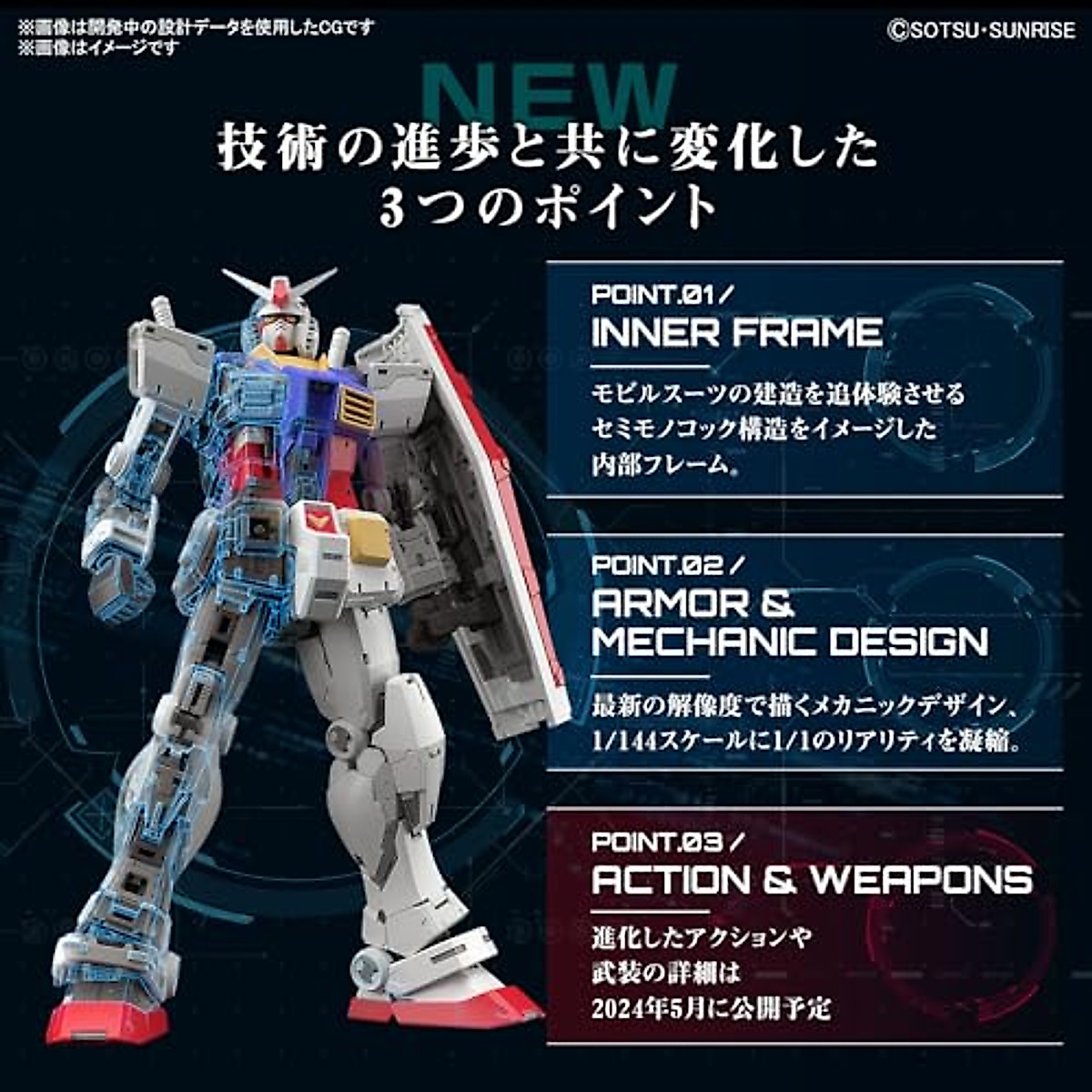 Bandai Hobby - Mobile Suit Gundam - RX-78-2 Gundam ver. 2.0, Bandai Spirits RG 1/144 Model Kit