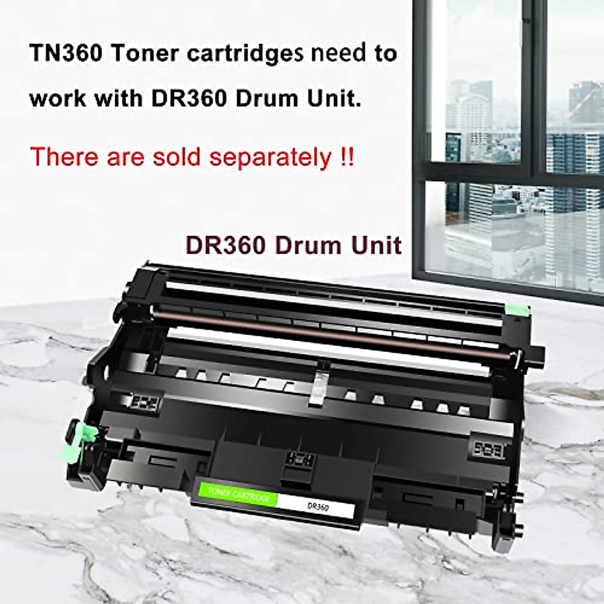 greencycle High Yield 1 Pack Compatible Toner Cartridge Replacement for Brother TN360 TN-360 TN330 TN-330 use with DCP-7040 DCP-7030 MFC-7840W HL-2140 MFC-7340 MFC-7440N HL-2170W HL-2150N printer (Black)