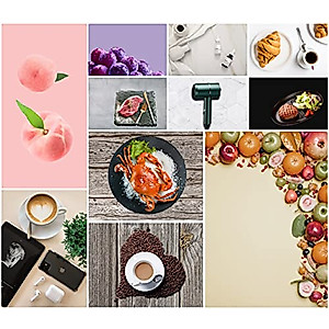 iprotech 6PCS 12Patterns Double-Sided Photography Background Paper with Stand, Waterproof Reusable 34x23in Flat Lay Photo Tabletop Backdrops for Product Food Jewelry Cosmetics Makeup