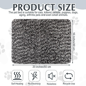 Photect 4 Pack Self Warming Cat Bed Self Heating Dog Cat Pad Extra Warm Thermal Cat Pad Washable Pet Kennel Pad Crate Bed Mat Removable Cover Non Slip for Indoor Outdoor Pets(Gray,16 x 20 Inch)