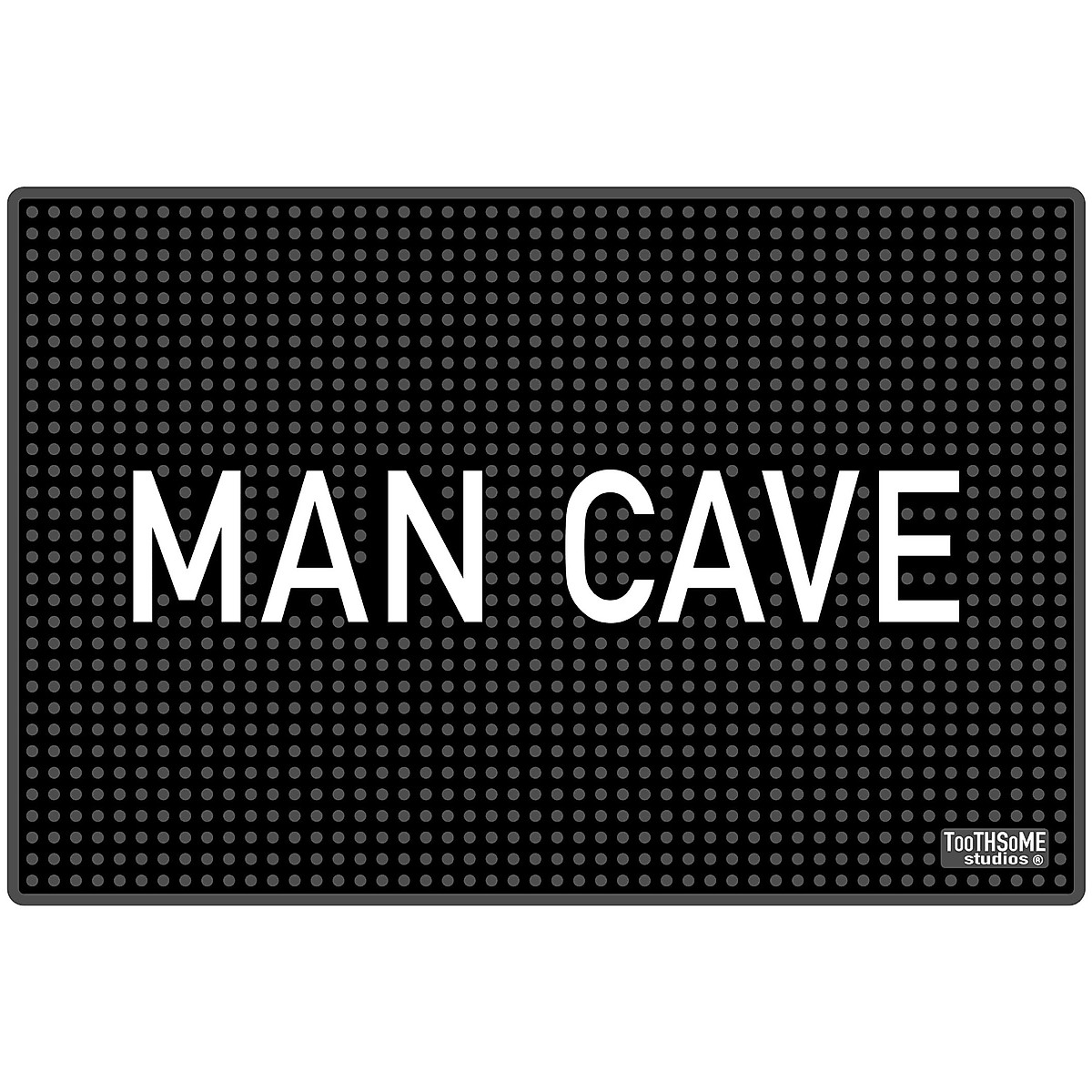 Man Cave 17.7" x 11.8" Funny Bar Spill Mat Rail Countertop Accessory Home Pub Decor Slip Resistant Bar Covering for Craft Brewery Kitchen Cafe Restaurant