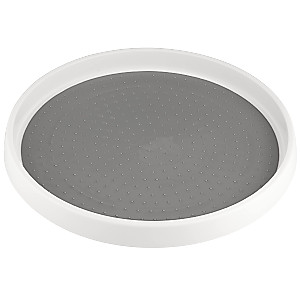 Lazy Susan Turntable, Non Skid Large Lazy Susan Turntable for Cabinet and Refrigerator, Plastic Rotating Turn Table, 12 Inch - by RamPro