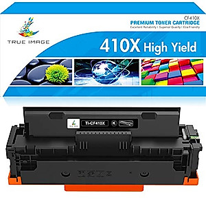TRUE IMAGE Compatible Toner Cartridge Replacement for HP 410X CF410X CF410A 410A M477 M452 Color Pro MFP M477fdw M477fnw M452dw M477fdn M452nw M452dn M377dw Printer Ink (Black, 1-Pack)