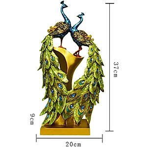 Peacock Figurine Desktop Statue Modern Peacock Ornament Desk Table Statue for Home Bedroom Living Room Garden Office - Style 01