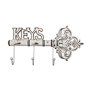 GEEKIA Wall Mounted Key Holder Vintage Key with 3 Hooks,Wall Decorative Key Holders Decorative Vintage Rustic Key Hanger (Bronze)
