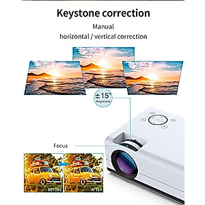 【2022 New】 Ultra HD 4K Projector Android 9.0 LED WiFi Wireless Mirroring for Phone 1080p LCD Support 4K 3D Video Movie Intelligent Projector Portable Home Theater