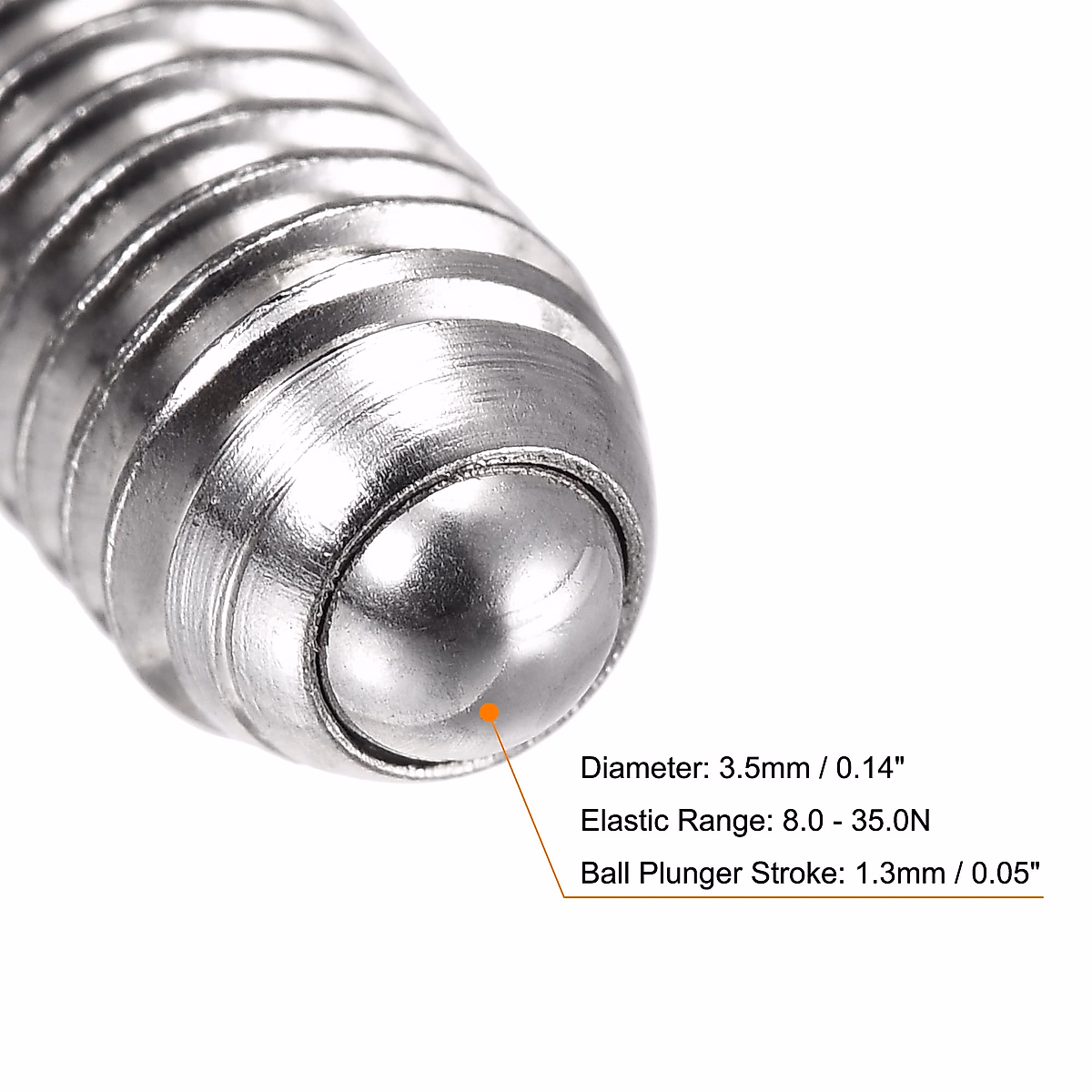 uxcell Ball Point Set Screws, M6 x 10mm 304 Stainless Steel Metric Spring Hex Socket Screw 10pcs