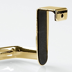 mDesign Steel Metal Wire Over Cabinet Towel Rack Storage Organizer - Hang on Cabinet or Door - Towel Bar Holder for Kitchen - Holds Hand Towels, Washcloths - Spira Collection - Soft Brass