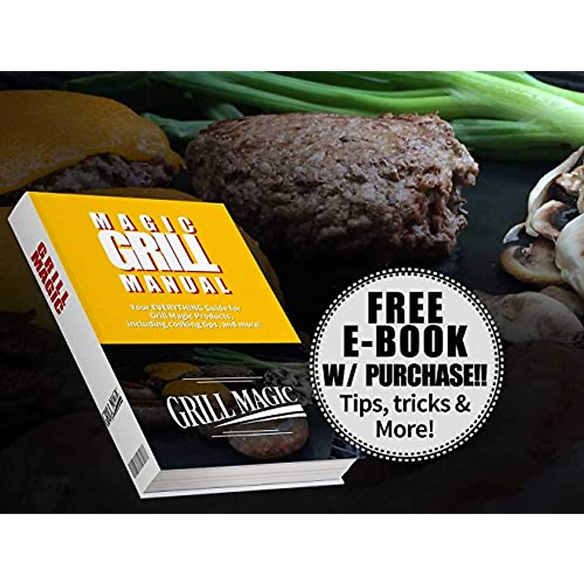 Grill Magic BBQ Grill Mat Set of 3-100% Nonstick Large Grilling Sheets - Heavy Duty Cooking Mats for Outdoor Grill Charcoal, Gas or Electric - Reusable, Extra Thick and Easy to Clean - 15.75 x 13