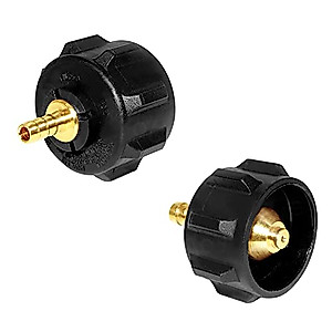 ANPTGHT 2pcs QCC1 Propane Adapter Gas Regulator Valve Fitting with Nut and 1/4" Hose Barb Propane Tank Connectors Adapters