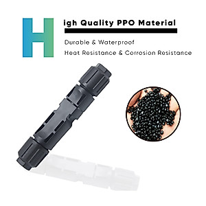 LiuTaoWMX 12 Pairs/24PCS Solar Connectors, IP67 Waterproof 1000V 30A Male & Female Solar Panel Cable Connectors (12AWG-10AWG)