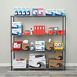 Alera ALESW207218BA BA Plus 72 in. x 18 in. x 72 in. 4-Shelf Wire Shelving Kit - Black Anthracite Plus