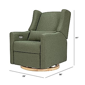 Babyletto Kiwi Glider Recliner w/Electronic Control and USB | in Olive Boucle w/Light Wood Base, Greenguard Gold Certified
