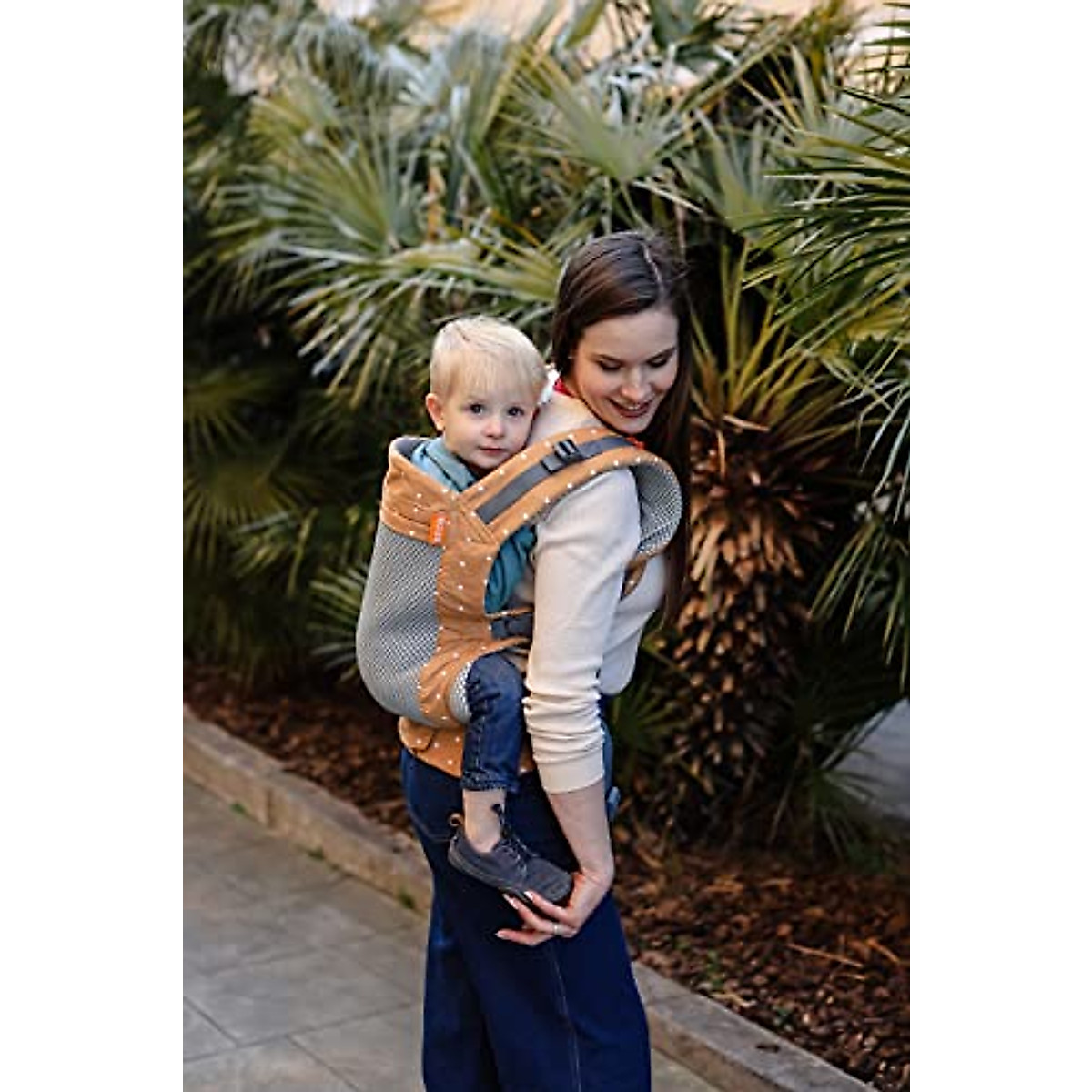 Beco Toddler Carrier with Extra Wide Seat - Toddler Carrying Backpack Style and Front-Carry - Lightweight & Breathable Child Carrier - Toddler Sling Carrier 20-60 lbs (Cool Brick Heart)