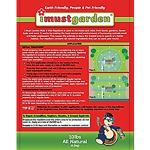 I Must Garden Mole & Vole Repellent: Professional Strength – Twice The Coverage – All Natural Ingredients - Pleasant Scent - 10lb
