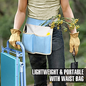 Jardineer Garden Kneeler and Seat Heavy Duty - Upgraded Stand Feet, 10 Inch Kneeler and Stool for Gardening, Multifunctional Gardening Bench Kneeler and Seat, Garden Kneeling Bench with Handles