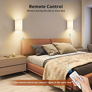 Facaimo RGB Wall Sconces Set of Two, Battery Rechargeable Wall Lighting with Remote Control, Cordless Wall Lamp Sconces Dimmable Magnetic Wall Sconce for Bedroom Living Room Hallway