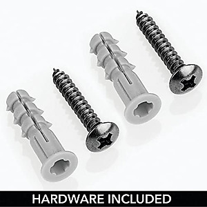 mDesign Steel Wall Mount Towel Rack Storage Organizer Shelf Holder with Towel Bar - for Bathroom, Laundry Room, Kitchen, Garage - Holds Hand Towels, Washcloth - Concerto Collection - Graphite Gray