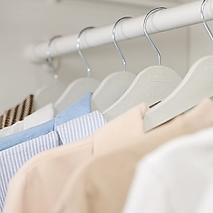 D'orcia Home Clothes Hanger - Heavy Duty Durable Coat and Clothes Hangers - 20 Pack Clothes Hangers Plastic - Non-Slip Clothes Hangers - Wood Look Space Saving Hangers - 360 Degree Swivel Hook (White)