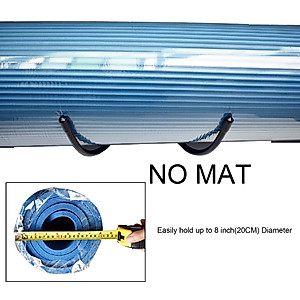YYST Yoga Mat Foam Rollers Wall Rack Wall Storage Mount Wall Holder Storage Shelf for Foam Rollers and Yoga Mat, Up to 8 Inch Diameter - No Mat -4/PK