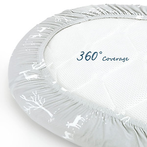 Stretch Ultra Soft Fitted Bassinet Sheet Set 2 Pack, Universal Fit for Bassinets Baby Cradle Moses Basket Oval Rectangle Mattress Safe and Snug, Pretty African Savannah Animals Pattern