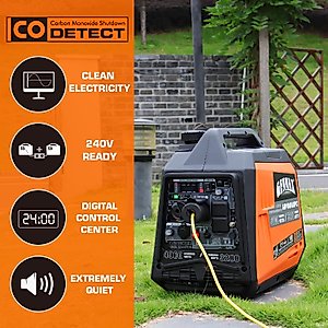 GENMAX Portable Generator,4000W ultra-quiet145cc Engine &Parallel and Series Ready, EPA & CARB Compliant, Eco-Mode Feature, Ultralightweight for Backup Home Use & Camping (GM4000iSAPC)