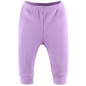 The Peanutshell Pastel Baby Pants Set | 5 Pack in Purple, Grey, & Mint | Newborn to 24 Month Sizes (3 Months)