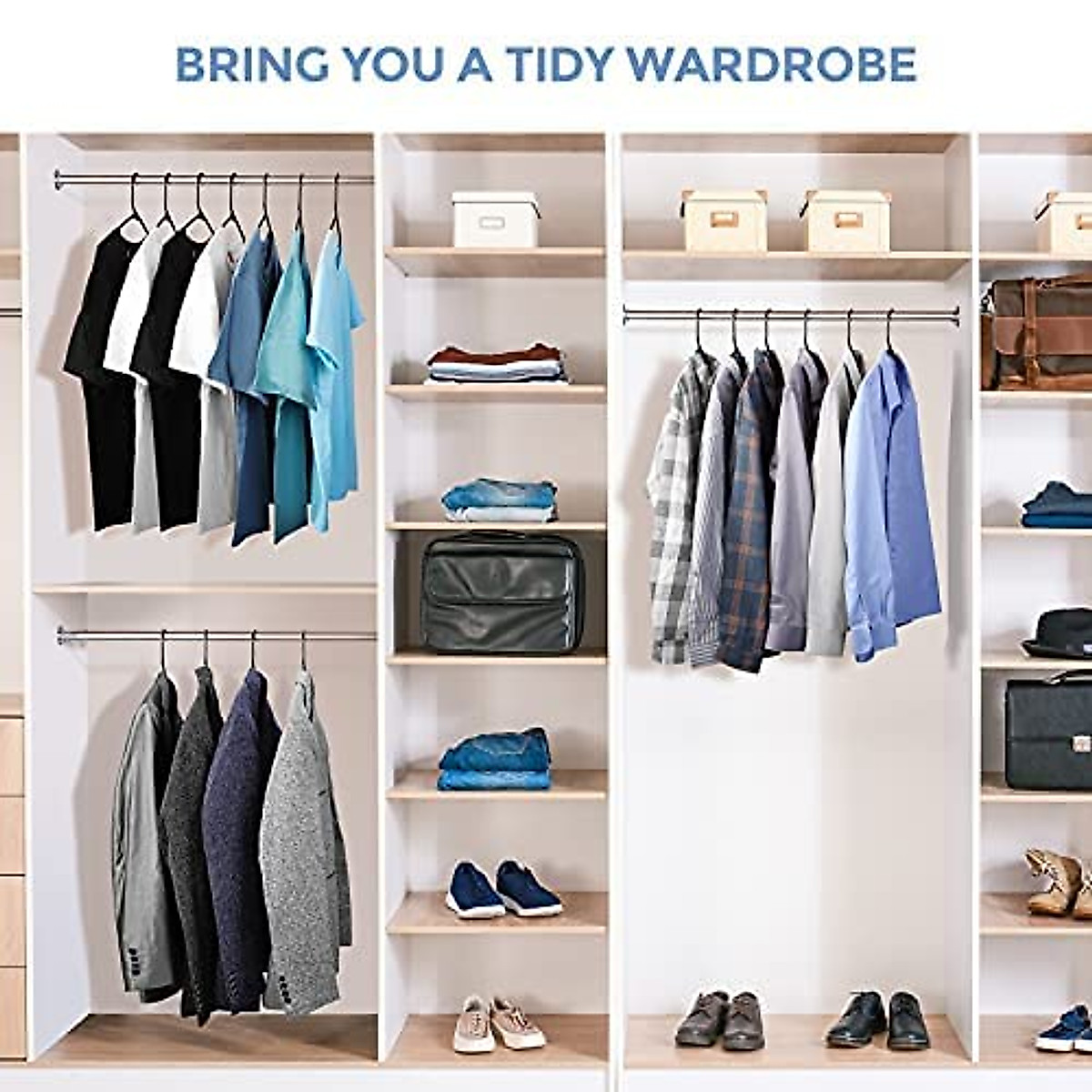 HOUSE DAY Black Plastic Hangers 10 Pack, Heavy Duty Clothes Hanger Plastic, Durable Plastic Shirt Hangers Coat Hangers For Closet, Adult Hangers For Everyday Standard Use Laundry Hanger Closet Hangers