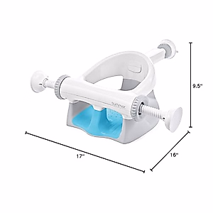 Summer Infant My Bath Seat Soft Support (Aqua ) – Contoured Bath Seat for Children Transitioning to the Adult Bathtub – Features Drain Holes, Sure & Secure Suction Cups, and Spacious Open-Side Design