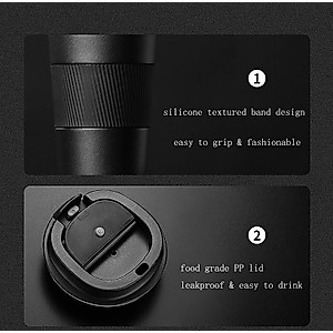 17oz Stainless Steel Vacuum Insulated Coffee Travel Mug for Ice Drink & Hot Beverage, Double Wall Travel Tumbler Cups with Spill Proof Lid, Car Thermos Gift for Men and Women (Black)