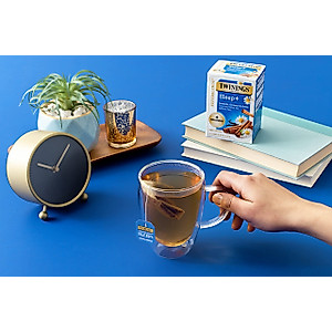 Twinings Superblends Sleep + Melatonin, Camomile, Cinnamon & Vanilla Flavoured Herbal Tea, Caffeine-Free 16 Count (Pack of 6)