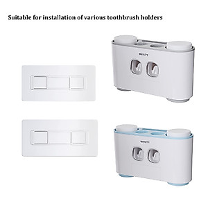 Wekity Toothbrush Holder Wall Adhesives, Wall-Mounted Sticker for Multi-Functional Space-Saving Toothbrush Holder with Toothpaste Dispenser (Wall Stickers, 2 PCS)…