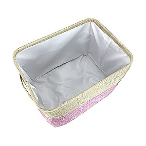 MALIHONG Personalized Foldable Storage Basket with Lovely Dog Labrador Collapsible Sturdy Fabric Pet Toys Storage Bin Cube with Handles for Organizing Shelf Home Closet, Pink and White