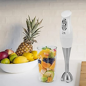 Kalorik Electronic Stick Mixer Dual Speed Control Settings, Stainless Steel Shaft and Blade ,200 Watt Motor for Easy Mixing, 30 Fluid Ounce Mixing Cup