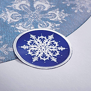 PaperDirect Blue and Silver Snowflake Embossed Foil Seals, 48 Count