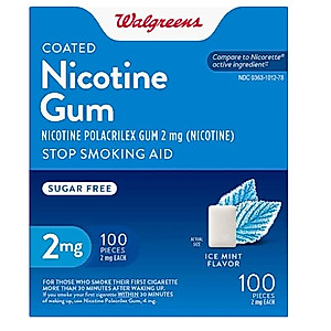 Nicotine Gum 2 mg 100 Count Sugar Free Stop Smoking Aid Walgreens