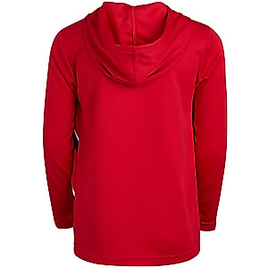 RBX Boys' Sweatsuit Set – 4 Piece Thermal Sports Hoodie and Tricot Jogger Pants (8-12), Size 10, Red Basketball/Black Football