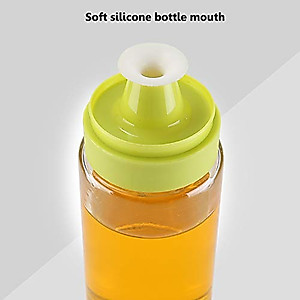 BONA FIERER 2 Pack Oil/Vinegar Cruet Glass Olive Oil Dispenser Bottle Set for Kitchen Cooking Oil Container - Non-Drip Spout, Air-Tight Cap-170ML/5.75OZ (Black)