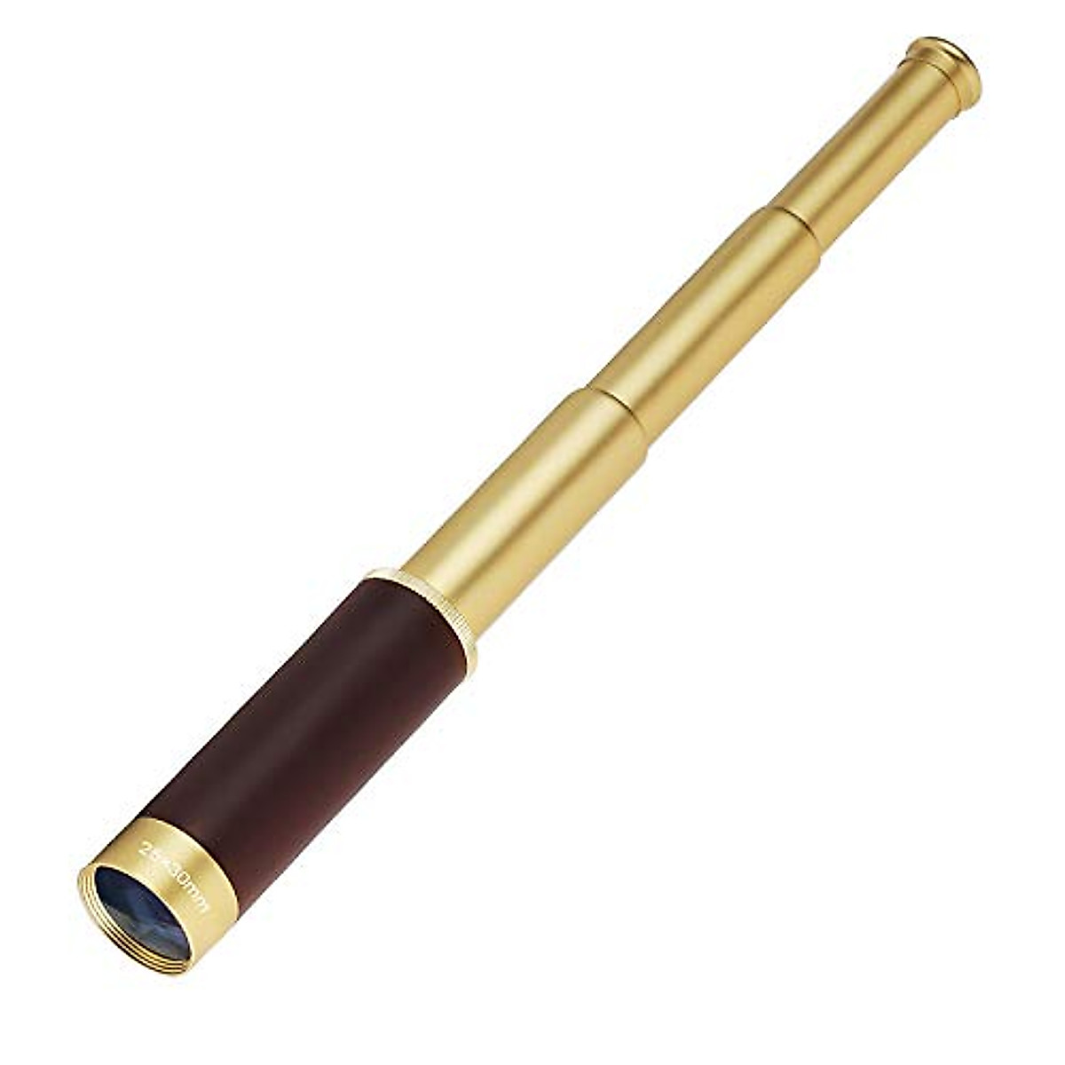 Telescope Brass Spyglass Pirate Monocular, Waterproof Pocket Mini Telescope Monocular, 25x30 Zoomable Collapsible Vintage Monocular for Navigation Voyage View Watching Games Travel Hiking Hunting