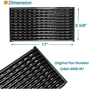 BBQration Grill Replacement Parts for Charbroil Performance TRU-Infrared 463633316 463672016 463672216 463672019 463672219 463672419, 17" G460-0500-W1 Porcelain Steel Grate, Heat Tent and Burner