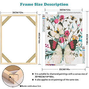 YOKSAS Canvas Stretcher Frames for 35 x 45cm Diamond Art - 30 x 40cm Wood Canvas Stretcher Bars - 11.8 x 15.7 inches Canvas Frames Assembly Kit