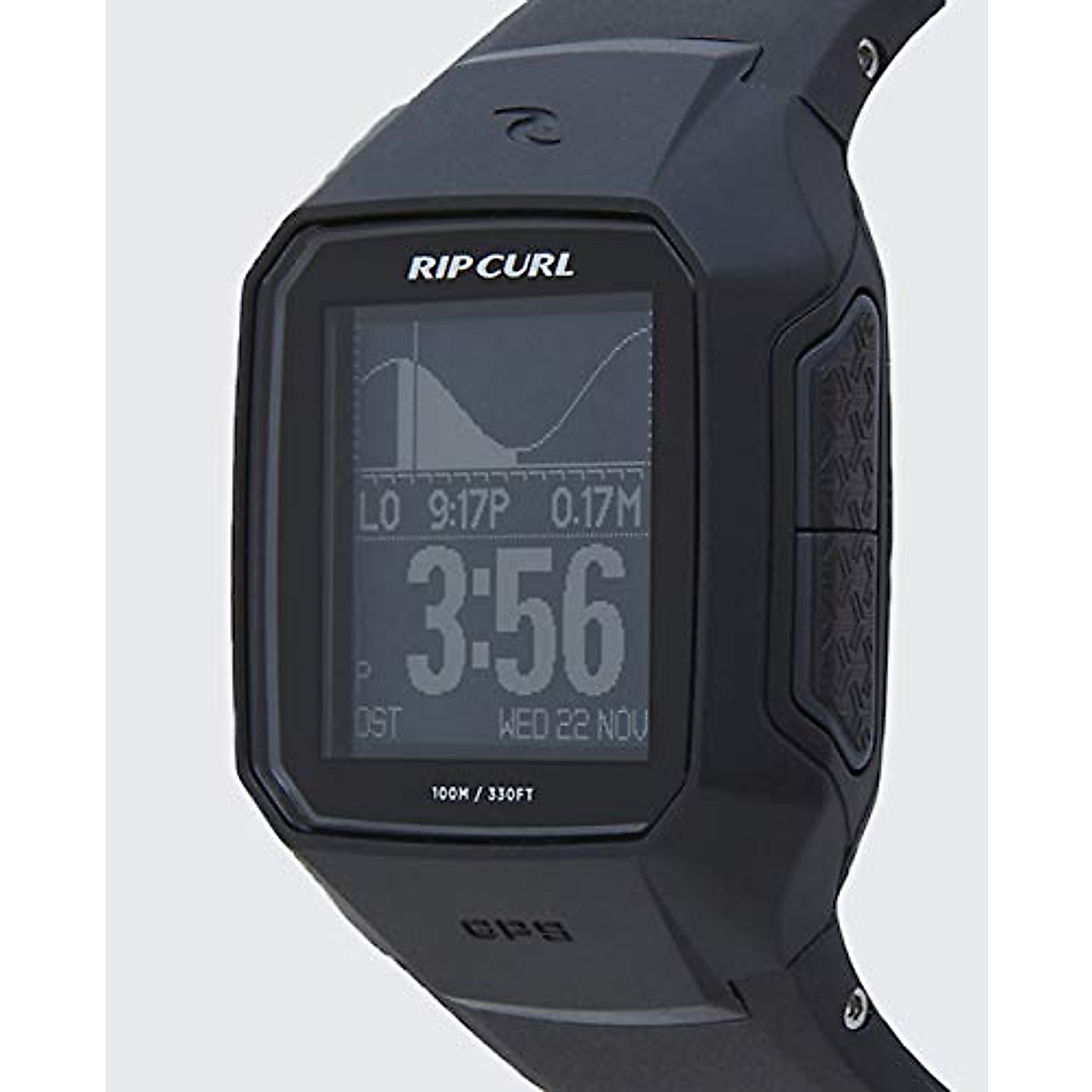 Rip Curl Men's SearchGPS Digital Display Quartz | Black | Outdoor Sports Waterproof Watch, Display Quartz, Activity Tracker, Detailed Tide View with Alarm, Stopwatch + Timer | 43mm
