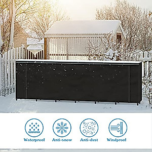 NANANARDOSO 8ft Firewood Rack Outdoor with Cover Combo Set Waterproof for Wood Storage, Adjustable Fire Log Stacker Stand, Heavy Duty Firewood Log Rack Holder for Fireplace Metal Lumber, Black