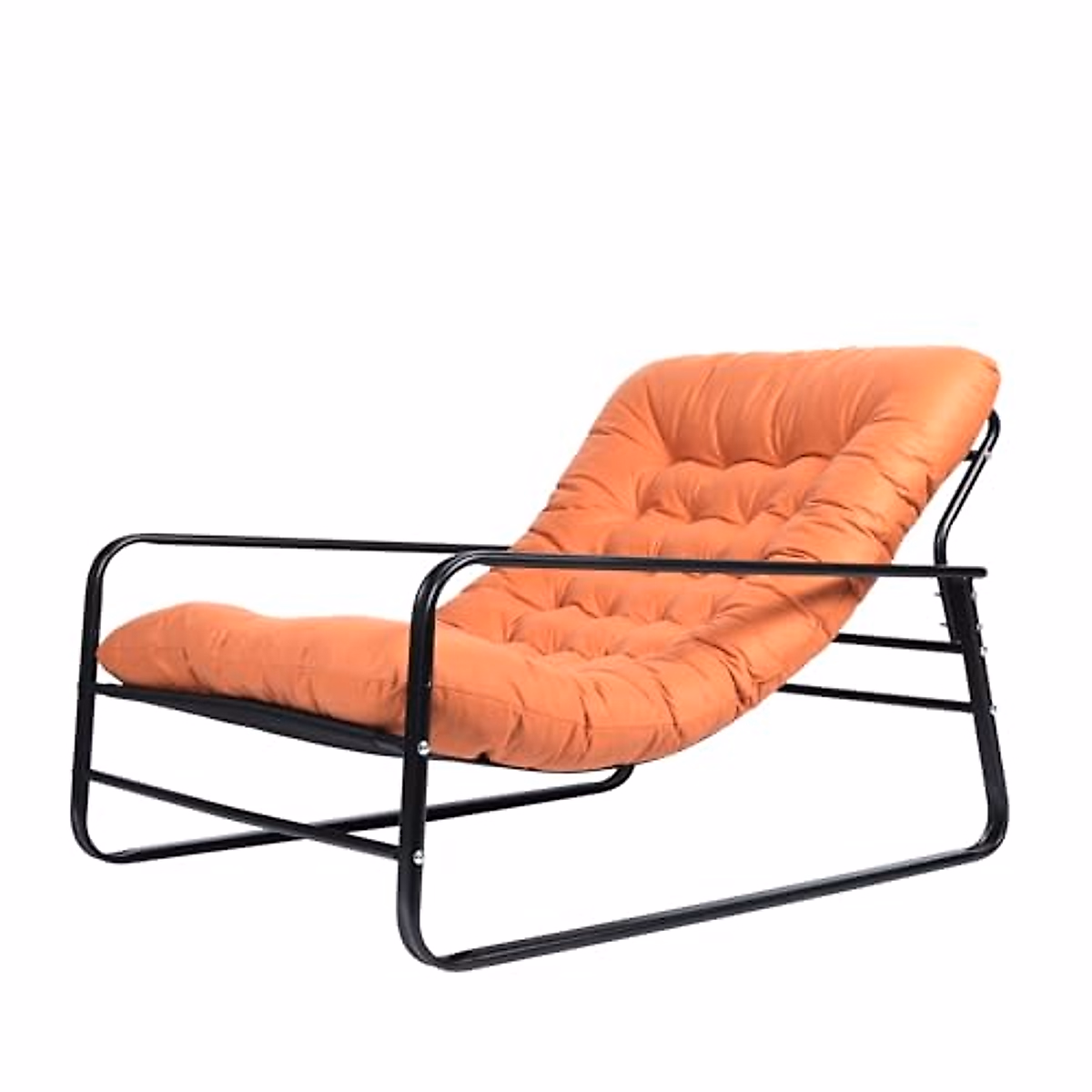 HomeMiYN Sofa Bed Accent Recliner Chair Modern Steel Frame Soft Chair for Living Room, Bedroom (Orange)