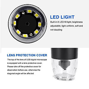 Handheld Digital Microscope Accessories 1600X USB Digital Microscope 8 LEDs 2MP Electronic Microscope Zoom Camera Magnifier Lift Stand Adapter Microscope Accessories