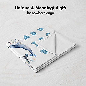 Personalized Whale Baby Blanket,Whale Blanket,Baby Blanket Whale,Baby Whale Security Blanket,Baby Whale Theme,MIlestone Whale Blanket For Kids,Swaddle Blanket Whale,Baby Boy Whale, Baby Blanket Ocean