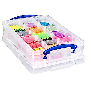 Really Useful Plastic Storage Box 4 Litre Clear with 2 x Hobby Trays