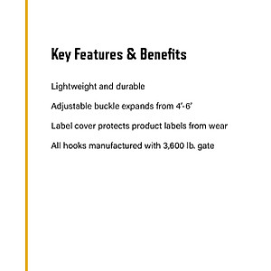 Guardian Fall Protection 01280 AWL4-6 Adjustable Non-Shock Absorbing Lanyard from 4-Feet to 6-Feet , Yellow